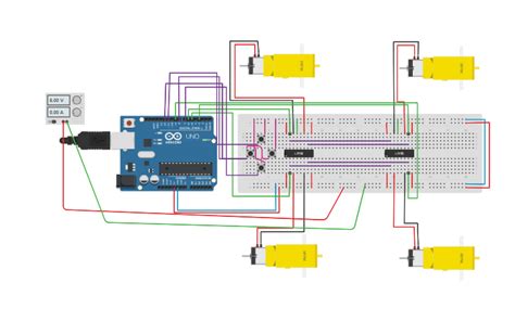 Circuit Design Carrito 4x4 Tinkercad