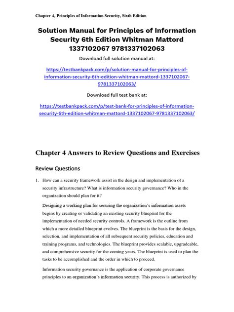 Principles Of Information Security 6th Edition Whitman Solutions Manual 1 Pdf Information