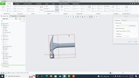 Creo Parametric Hammer Grabcad Tutorials