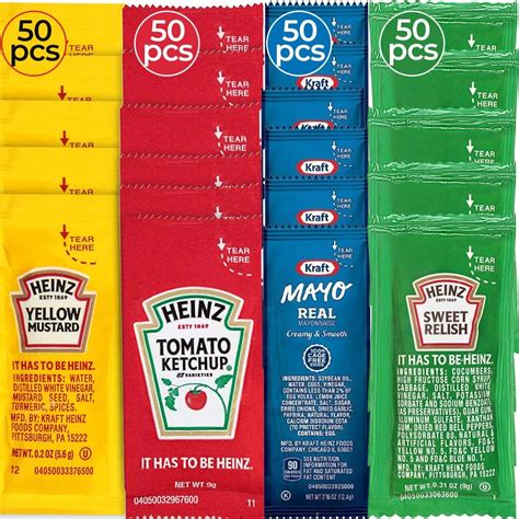 Condiment Packets Variety Pack Bulk Bundle 200 Philippines Ubuy