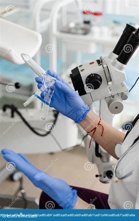 Speculum Close Up In Gynecologist Hands For Colposcopy Procedure To