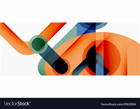 Geometric Primitives Lines Circles Abstract Vector Image