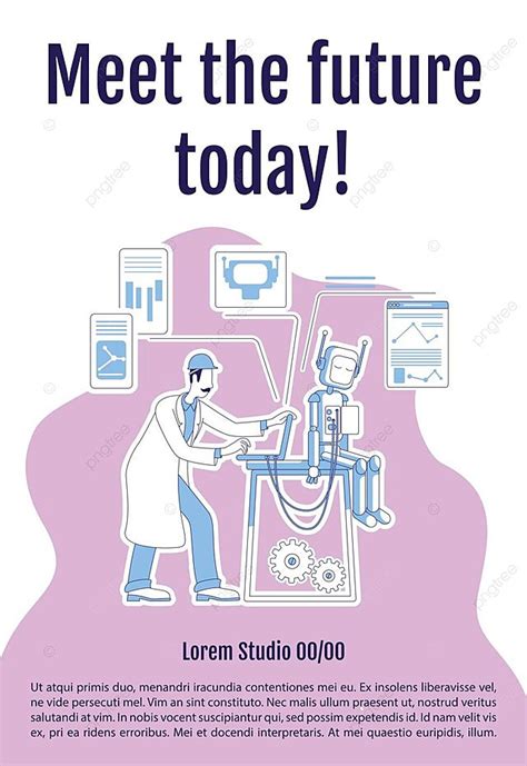 Silhouette Poster Template For Robotics And Tech Development Vector Event Artificial Header