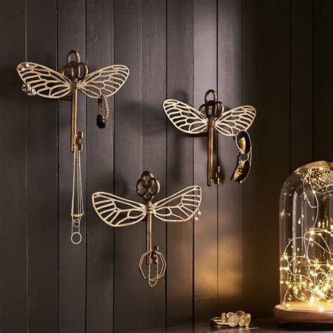 Harry Potter™ Flying Key Jewelry Hooks Set Of 3 Jewelry Storage