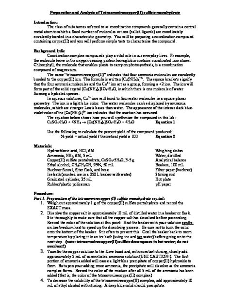 Coordination Compound Lab Pdfcoffee Com