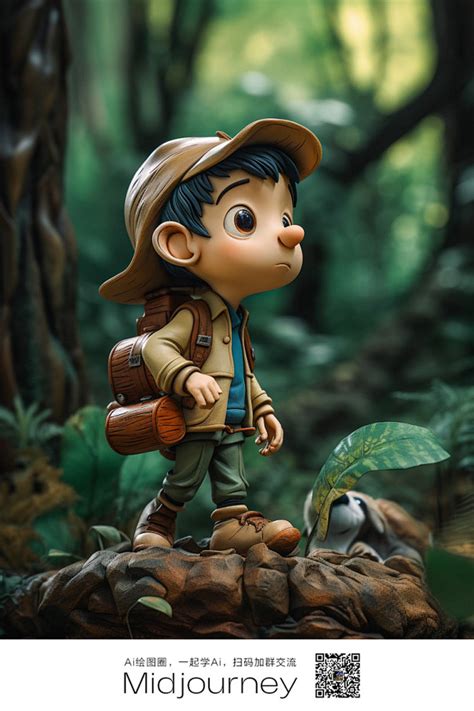 逼真卡通探险男孩人物ai绘图midjourney关键词分享：02