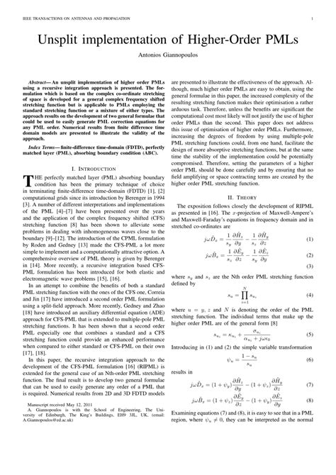 Pdf Unsplit Implementation Of Higher Order Pmls