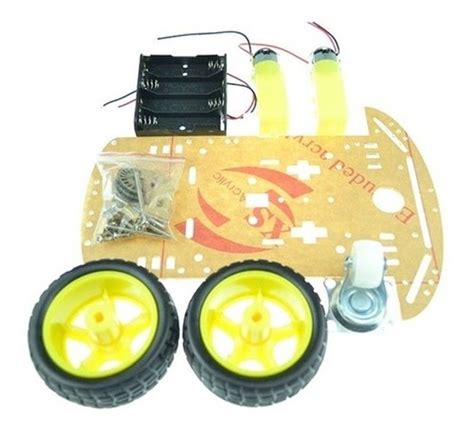 Kit Chasis Para Carro 2wd 2 Motorreductores Chasis Mdf Cuotas sin interés