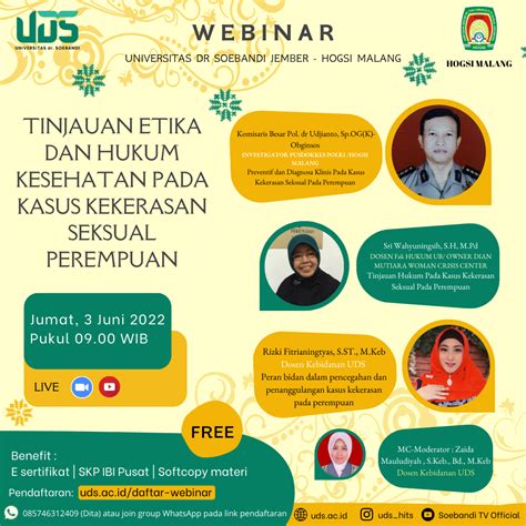 Webinar Tinjauan Etika Dan Hukum Kesehatan Pada Kasus Kekerasan Seksual Pada Perempuan
