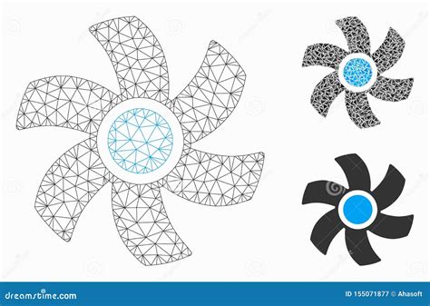 Rotor Vector Mesh Wire Frame Model And Triangle Mosaic Icon Stock Vector Illustration Of