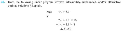 Solved 42 Does The Following Linear Program Involve