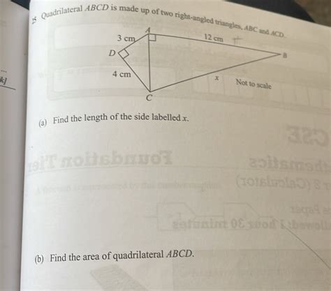 Solved 35 Quadrilateral Abcd Is Made Up Of Two Right Angled Kj A Find The Length Of The