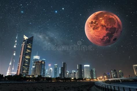 Mars In Sky At Night Background Asset Game 2d Futuristic Stock Illustration Illustration Of