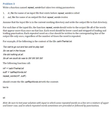 Problem 3 Write A Function Named Repeatwords That