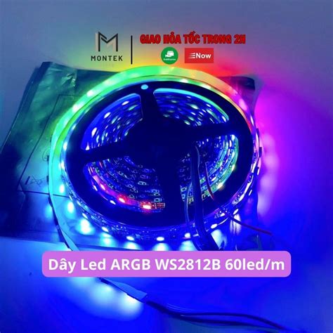 Dây Đèn Led Dán Argb Ws2812b Full Màu 60led Mét Đen Ip30 Cuộn 1 Mét Điện Áp 5v Shopee Việt Nam