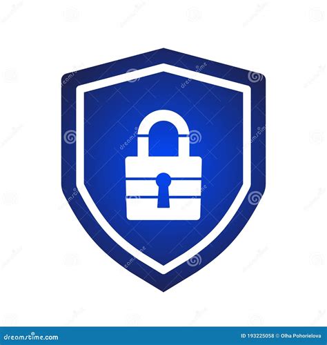 Cyber Security Lock And Shield Icon Internet Security Concept Stock