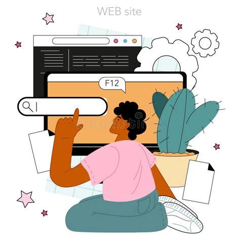 Software Developer Online Service Or Platform Set Idea Of Programming Stock Vector