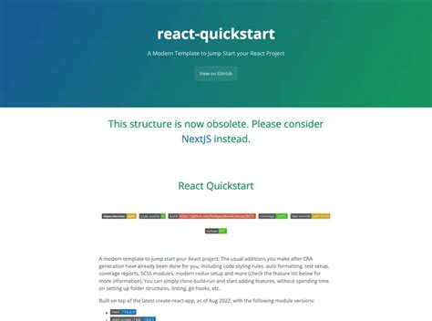React Quickstart By Sachie A Create React App Template Built At