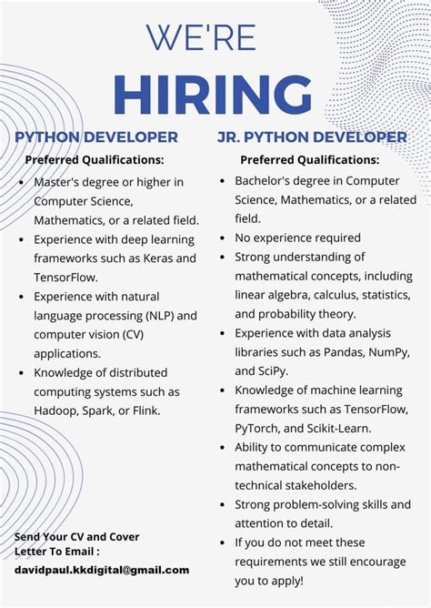 Hiring Python Developer With A Focus On Mathematics And Machine