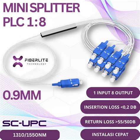 Jual Plc Splitter Modular 1 8 Mini 09mm Scupc Micro Splitter 18 Sc