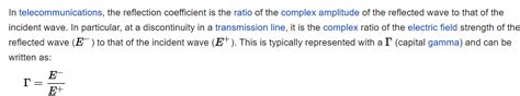 Electromagnetic Physical Meaning Of Reflection Coefficient Being Complex Electrical