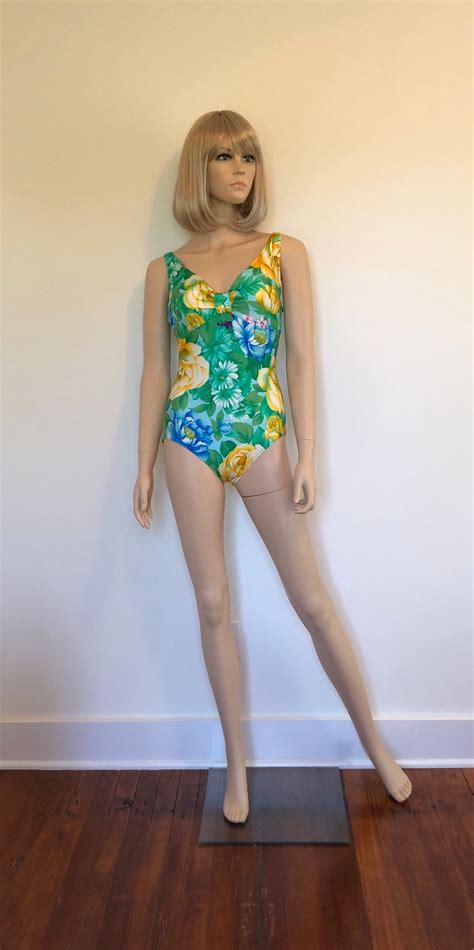 Vintage 70s One Piece Bathing Suit 1970s Gottex Swimsuit Size Small