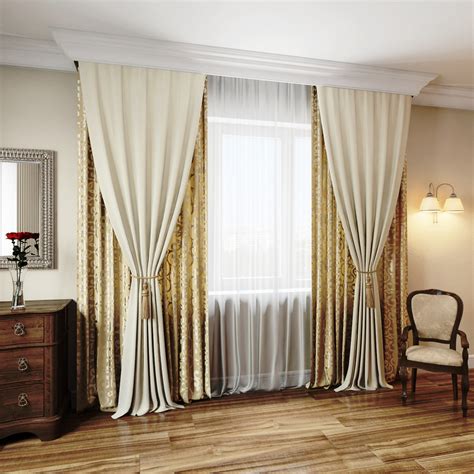 Дизайн штор в гостиную классика 98 фото