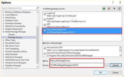 Adding Package Source In Visual Studio