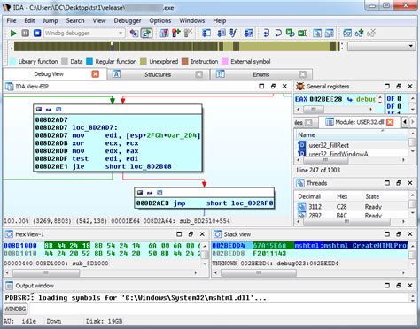Disassembly How To Switch To Graph View In Ida Pro While Debugging With Windbg Inside A