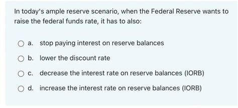 Solved In Todays Ample Reserve Scenario When The Federal