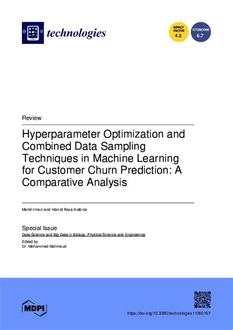 Pdf Hyperparameter Optimization And Combined Data Sampling Techniques