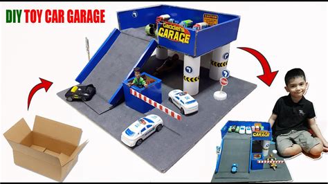 Diy Miniature Cardboard Car Garage Diy Toy Car Garage Using Cardboard
