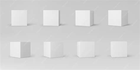 Premium Vector White 3d Cubes Set With Perspective Isolated