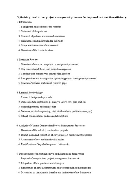 Contents Creation Optimizing Construction Project Management Processes