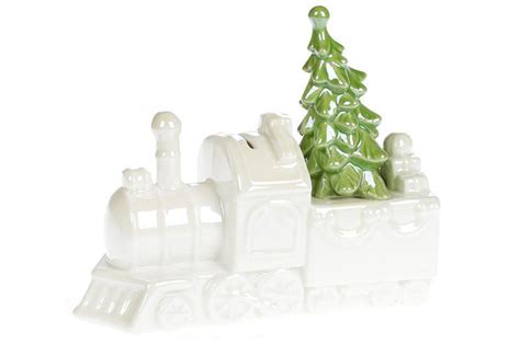 Декоративна керамічна статуетка скарбничка паровоз 20см колі — ціна 599 грн у каталозі