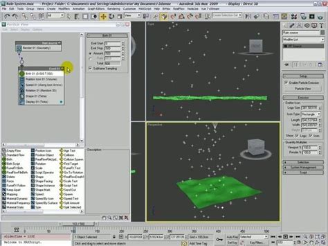 How To Set Up A Rain System In Particle Flow In Autodesk 3ds Max 2010