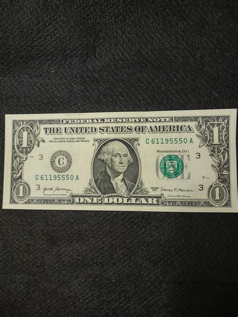 2017 1 Dollar Bill Series With Birthday Note The Date June 1 Etsy