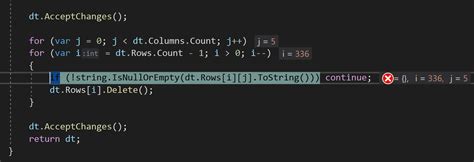 Net Loop On Datatable After Deleting Columns In C Stack Overflow