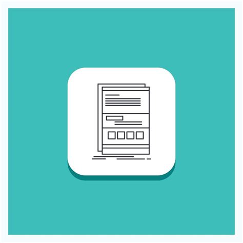 Round Button For Browser Dynamic Internet Page Responsive Line Icon Turquoise Background