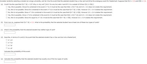 Solved A Could It Be The Case That P AB 0 5 Why Or Why Chegg Com
