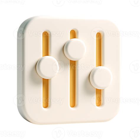 A 3d Render Of A Creamcolored Slider Control With Yellow Accents