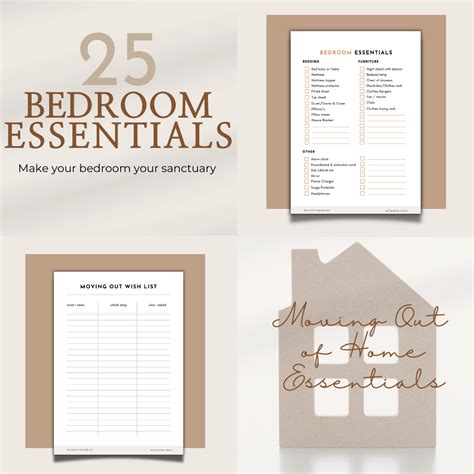Bedroom Essentials Checklist Leaving Home Moving Out Shop