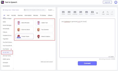 Try Yu Gi Oh Character Ai Voice Generator Here