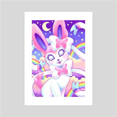 Rainbow Sylveon An Art Print By Atompalace Inprnt