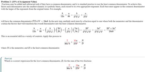 Solved Problem 2 33 ﻿of Assignment Valuefractions May Be