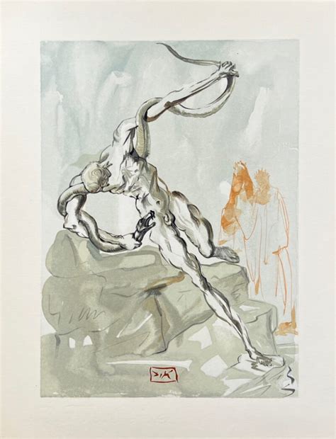 Salvador Dali 1960 Divine Comedy Inferno 24 Signed Woodcut Wood Block