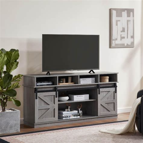 Uhomepro 70 Inch Led Tv Stand Farmhouse Entertainment Center With