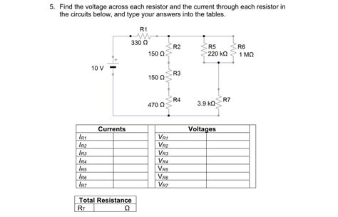 Solved Find The Voltage Across Each Resistor And The Current