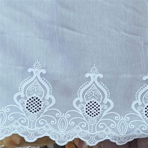 Тюль бамбук з вишивкою по низу 150x240 см 1 шт на тасьмі Білий фото відгуки характеристики в