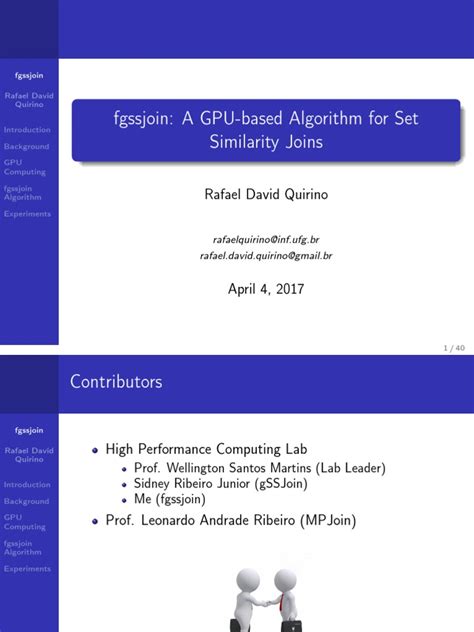 Fgssjoin A Gpu Based Algorithm For Set Similarity Joins Rafael David Quirino Pdf Graphics